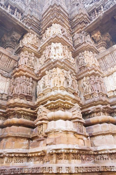 Ancient Bas Relief At Famous Erotic Temple In Khajuraho India Stock Photo Image Of Pradesh