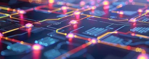Closeup Of An Abstract Digital Circuit Grid With Interconnected Pathways And Glowing Points