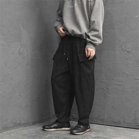 와이드 플리츠 카고 배기팬츠 4656