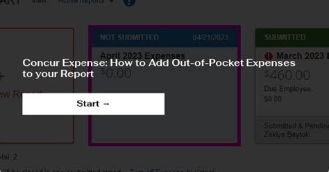 Concur Expense How To Add Out Of Pocket Expenses To Your Report