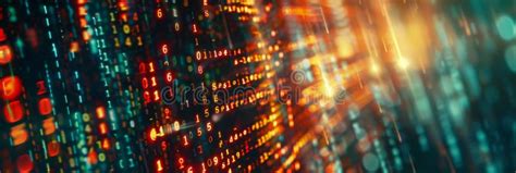 Data Code Binary Background Digital Binary Data On Computer Screen Matrix Pattern Cyberspace