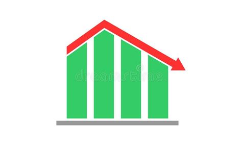 Decrease Diagram Crisis Business Financial World Vector Illustration