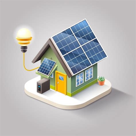 Smart Home With Solar Panels 3d Vector Illustration Premium Vector