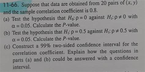 Solved Suppose That Data Are Obtained From Pairs Of X Chegg