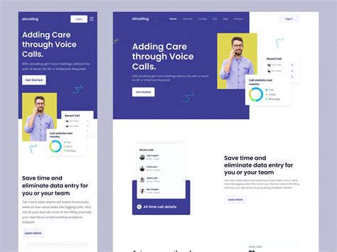 aircalling landing page design by sajib rahman for uihut ui ux design