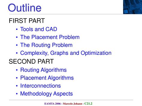 C2 Vlsi Cad Tools Problems And Algorithms Marcelo Johann Eamta Ppt