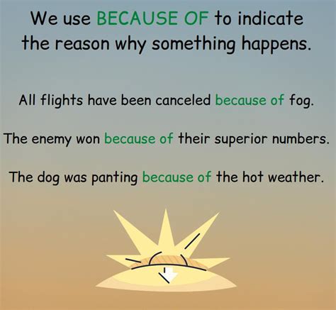 Prepositions Of Reason And Purpose Top English Grammar