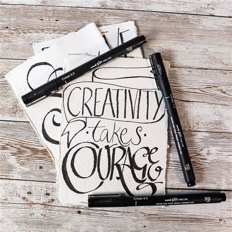 Pin 3 Mm Chisel Tip Calligraphy Pen Broad Uni Ball