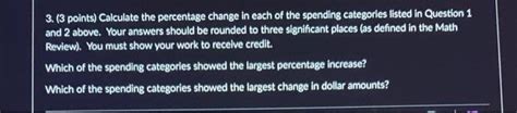 Solved 3. (3 points) Calculate the percentage change in each | Chegg.com