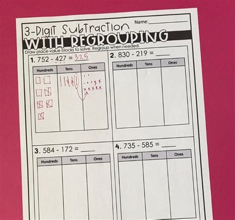 Regrouping Subtraction 3 Digit Numbers Y3 Add Subtract Lesson 4d 3