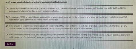 Solved Identify An Example Of Substantive Analytical
