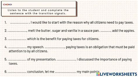 Transition Signals Worksheet Transition Signals Paragraphs