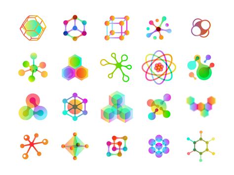 Premium Vector Connected Molecules Molecular Cell Energy Molecules Colorful Icons Connect