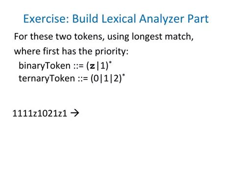 Ppt Exercise Build Lexical Analyzer Part Powerpoint Presentation