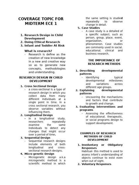 Midterm Coverage Pdf Developmental Psychology Informed Consent
