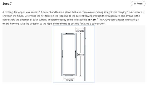 solved a rectangular loop of wire carries 5 a current and