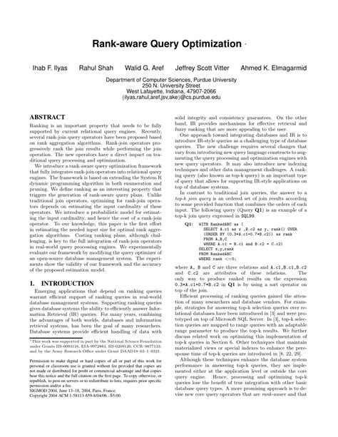 pdf rank aware query optimization