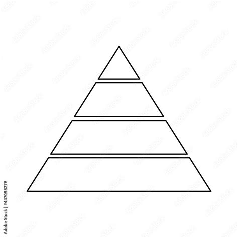 Pyramid Line Icon For Infographics Triangle Outline With Levels Hierarchy Design Graphic