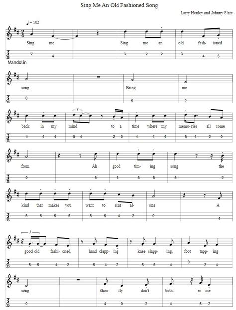 Sing Me An Old Fashioned Song Sheet Music Tenor Banjo Tabs
