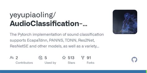 github yeyupiaoling audioclassification pytorch the pytorch implementation of sound