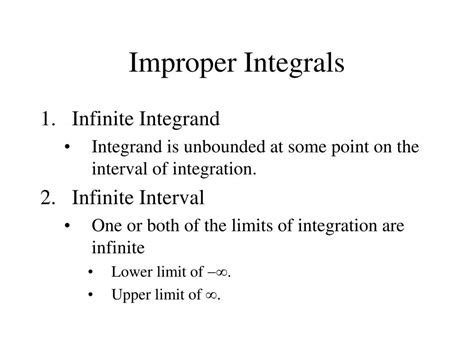 PPT Improper Integrals PowerPoint Presentation Free Download ID 390018