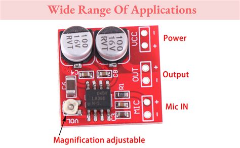 Pcs Electret Microphone Amplifier Module LM DC V V Adjustable Gain Audio Power Amplifier