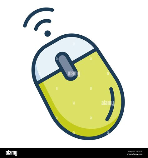 Mouse Wireless Electronic Single Isolated Icon With Filled Line Style Vector Illustration Stock
