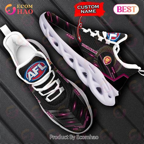 Afl Brisbane Lions Custom Name Black Maroon Max Soul Shoes