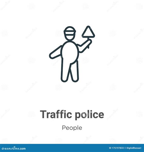 Traffic Police Outline Vector Icon Thin Line Black Traffic Police Icon
