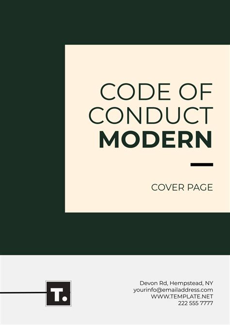 Free Code Of Conduct Modern Cover Page Template To Edit Online