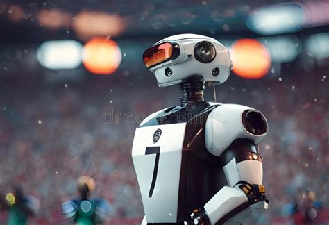 Ai Generated Illustration Of A Robot Referee For Football Game Stock Illustration Illustration