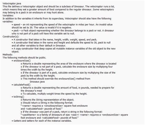 Solved Dinosaurjava This File Defines A Dinosaur Object Solved Dinosaurjava This File Defines A Dinosaur Object