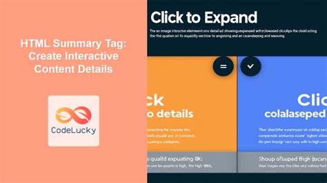 Html Summary Tag Create Interactive Content Details Codelucky