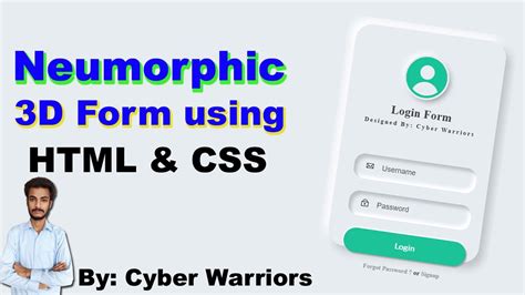 Css Neumorphic Login Form Design Tutorial 3d Login Form Using Html And
