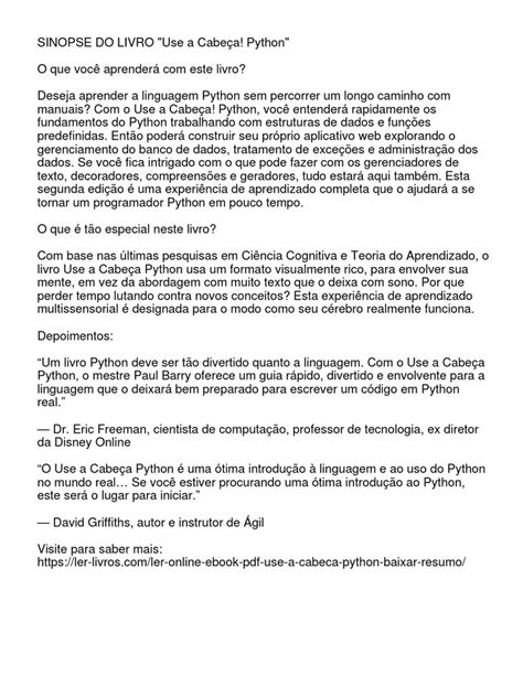Use A Cabeça Python Pdf