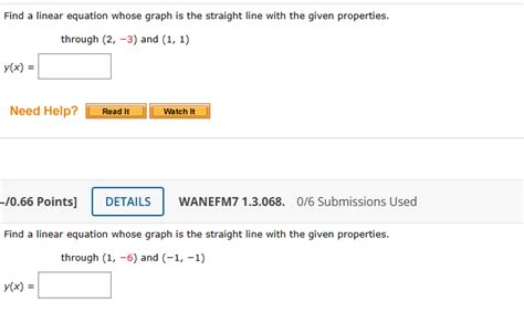 solved find a linear equation whose graph is the straight