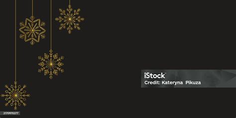 황금 눈송이가 있는 어두운 배경입니다 텍스트를 위한 위치입니다 인사말 카드 배너 포스터 벡터 일러스트 레이 션 0명에 대한 스톡 벡터 아트 및 기타 이미지 Istock