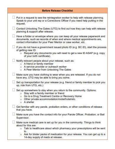 FREE 33 Release Checklist Samples In PDF MS Word