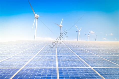 대체 에너지 개념 태양열 발전소 및 풍차 농장 사진 사진 무료 다운로드 Lovepik