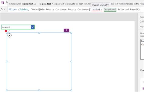 Solved Gallery Is Not Filtering With Dropdown Power Platform Community