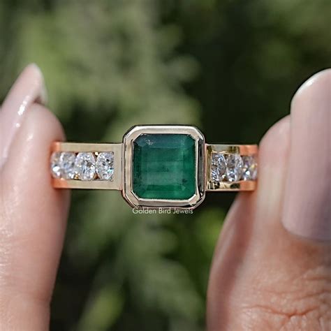 Bezel Set Asscher Cut Gemstone Ring