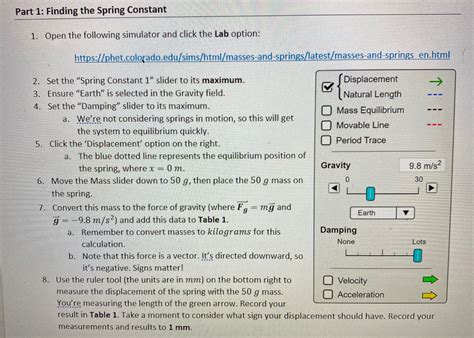 Answered Part Finding The Spring Constant Bartleby