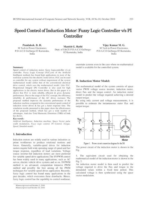 Pdf Speed Control Of Induction Motor Fuzzy Logic Controller Dengan Pi