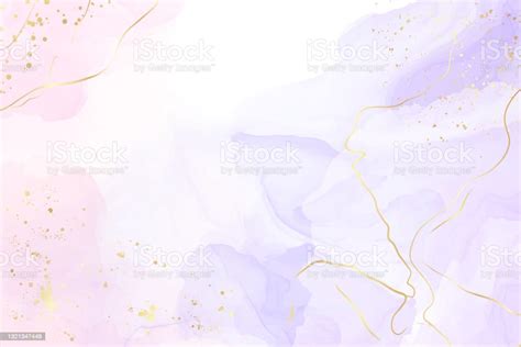 금색 줄무늬와 반짝이는 먼지가 있는 두 개의 컬러 장미와 라벤더 액체 대리석 배경 파스텔 핑크 바이올렛 수채화 드로잉 효과 골드 스플래터벡터 일러스트 배경 라벤더 색상