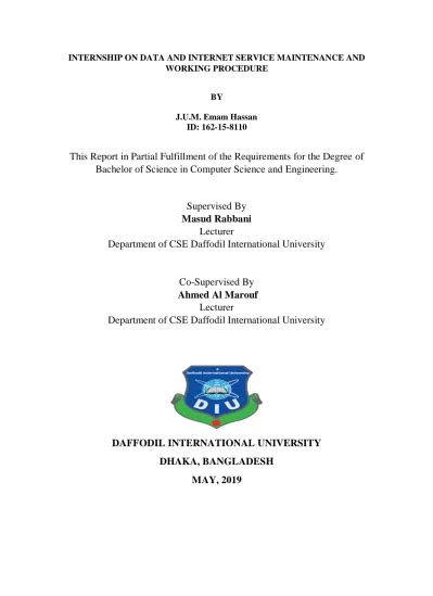 this report in partial fulfillment of the requirements for the degree