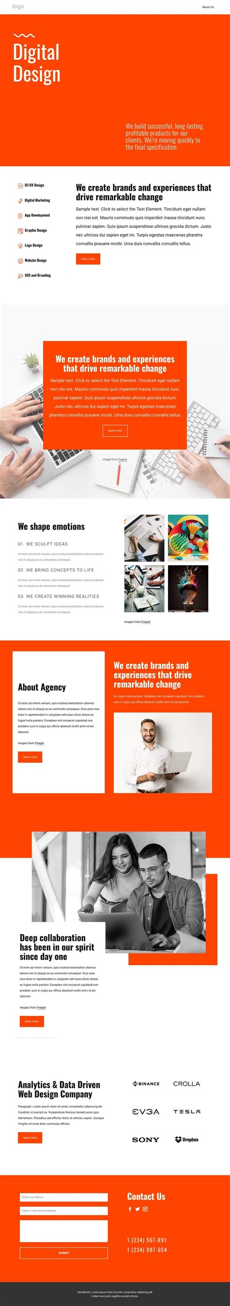 We Create Experiences Css Template By Nicepage
