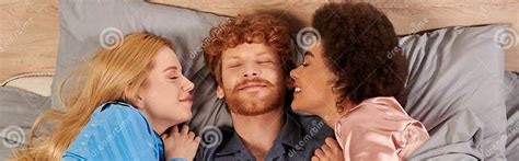 Polyamory Concept Man And Interracial Women Stock Image Image Of