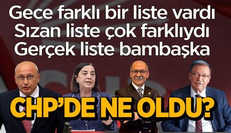 Chp Listesinde Ne Oldu