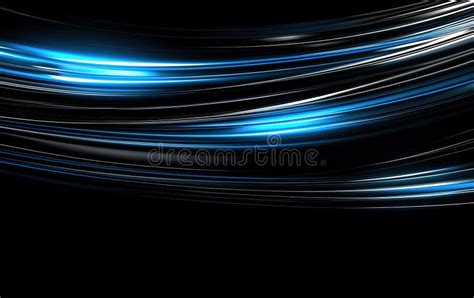Dynamic Blue Light Waves Flowing Against A Black Background Creating A Sense Of Motion And