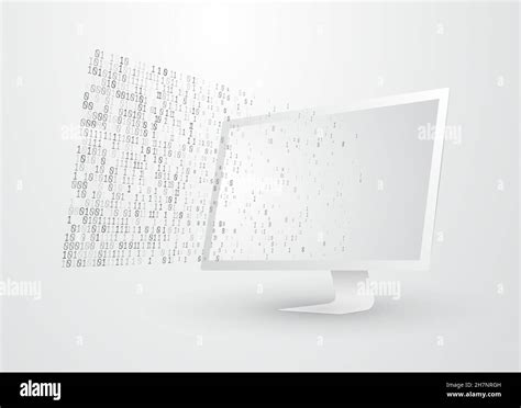 Binary Code Coming Out Of The Computer Screen Smart Pc Software
